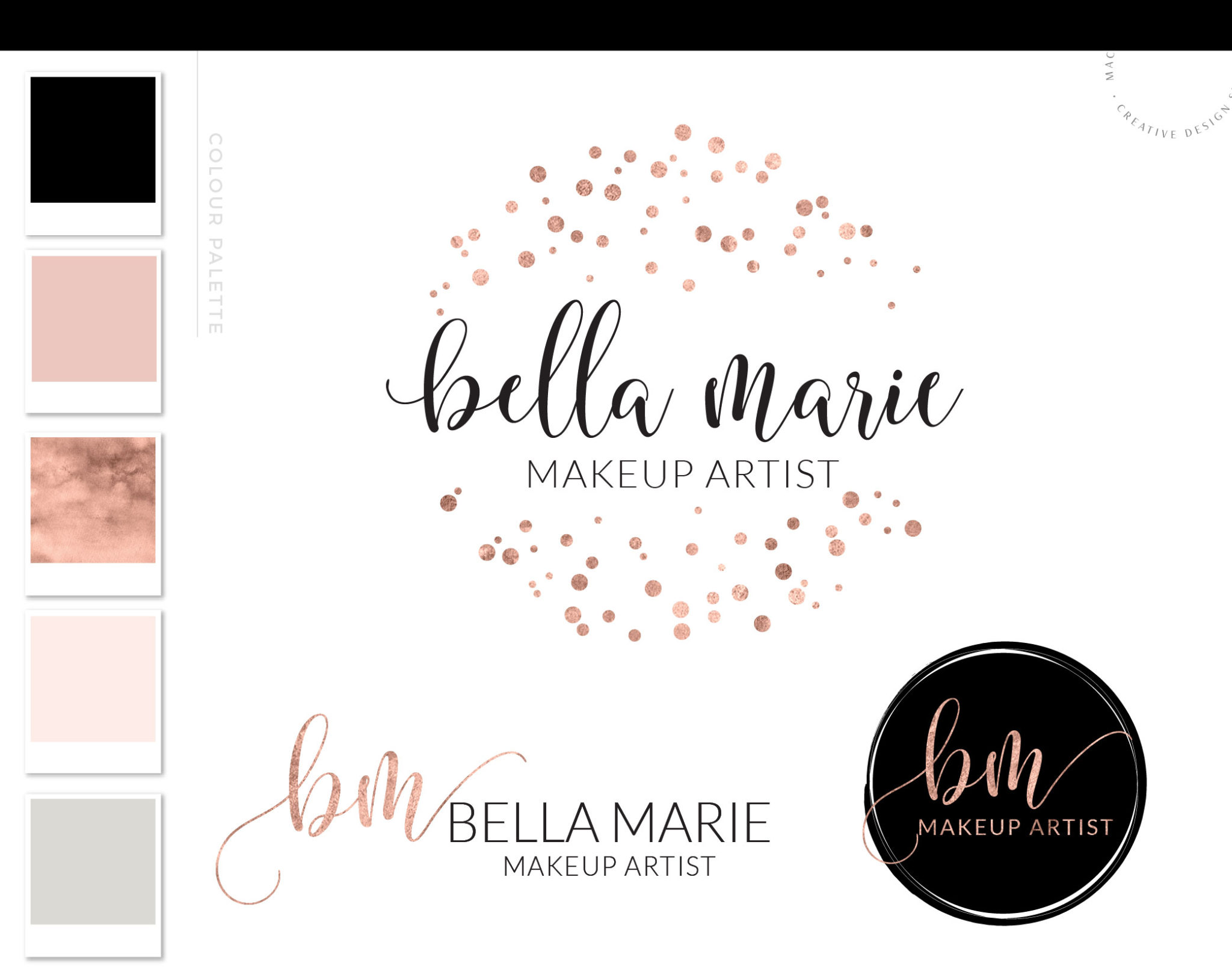 Rose Gold Circle branding kit • Macarons and Mimosas