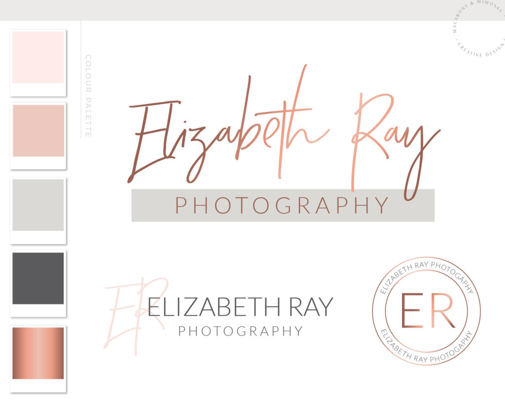 Modern Calligraphy Logo Design • Macarons and Mimosas