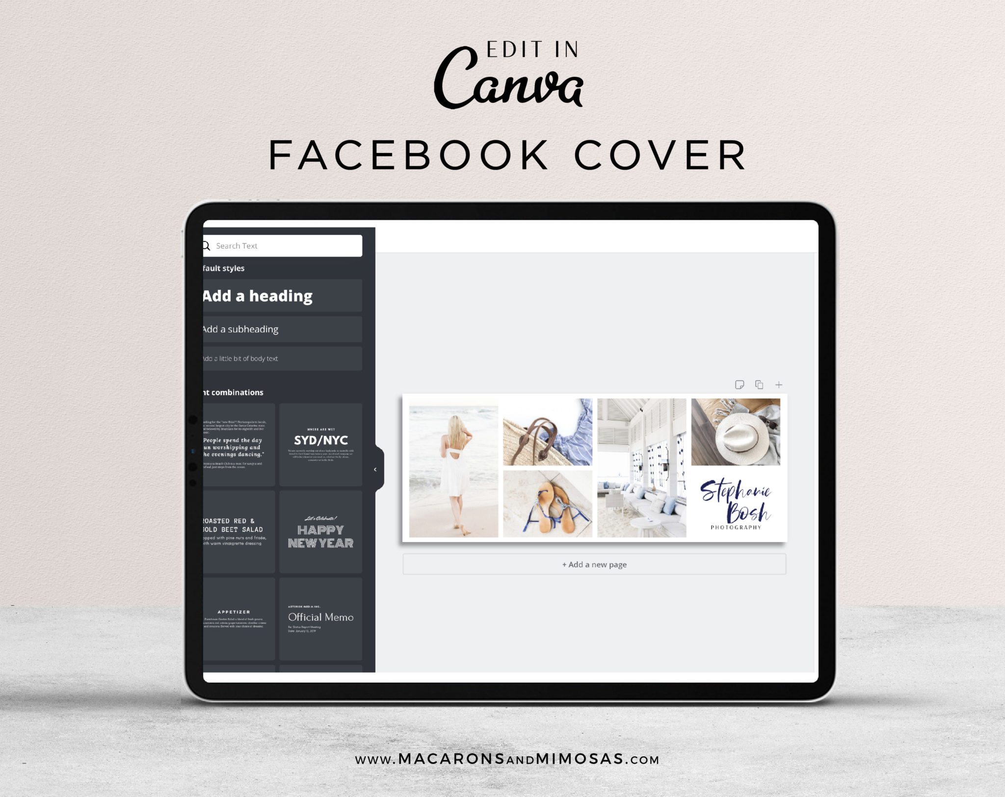 Andrea • Facebook Cover Template • Macarons and Mimosas