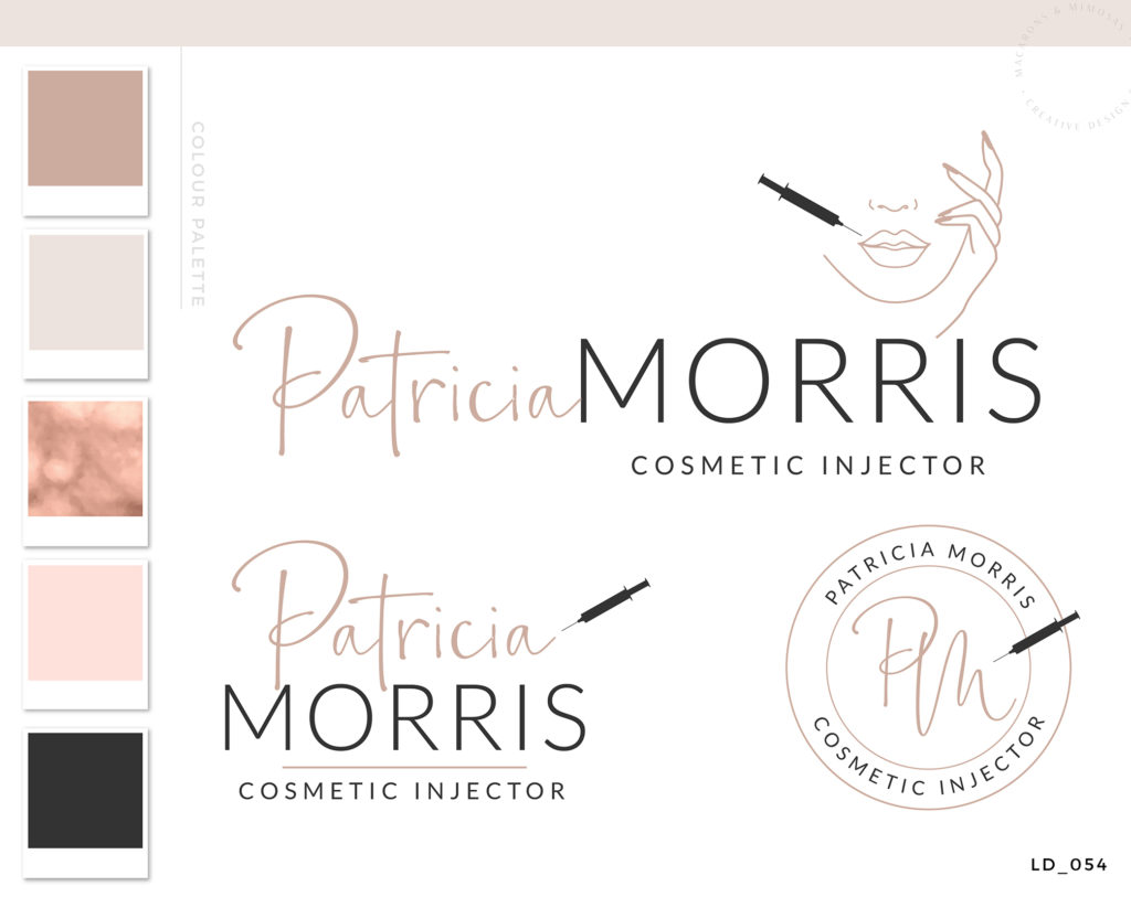 Cosmetic injector logo design • Macarons and Mimosas
