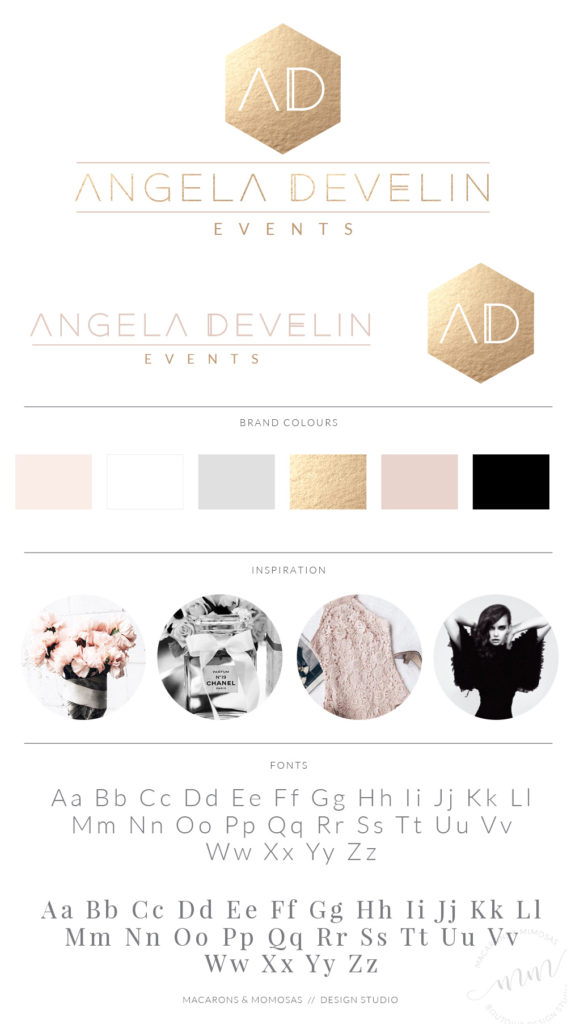 Angela Develin Logo Set • Macarons and Mimosas
