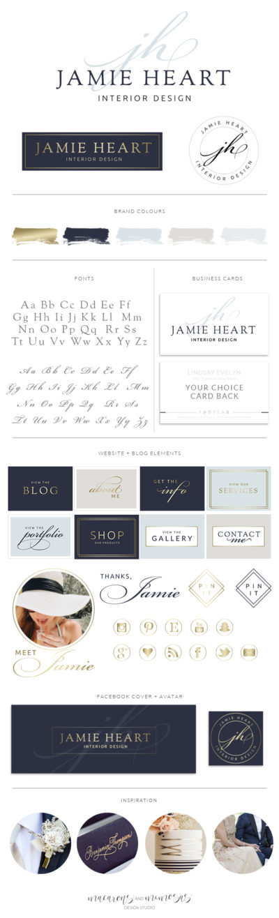 Interior designer logo design • Macarons and Mimosas