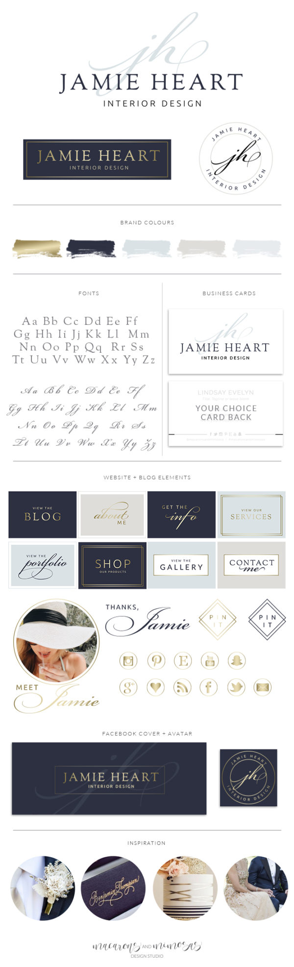 Interior designer logo design • Macarons and Mimosas