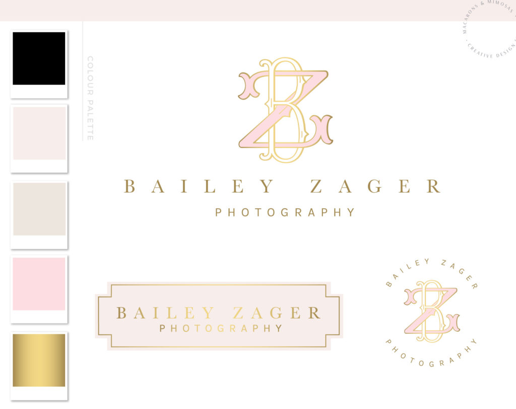 Monogram Logo Design • Macarons and Mimosas