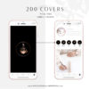 Black Marble Rose Gold Instagram Covers • Macarons and Mimosas