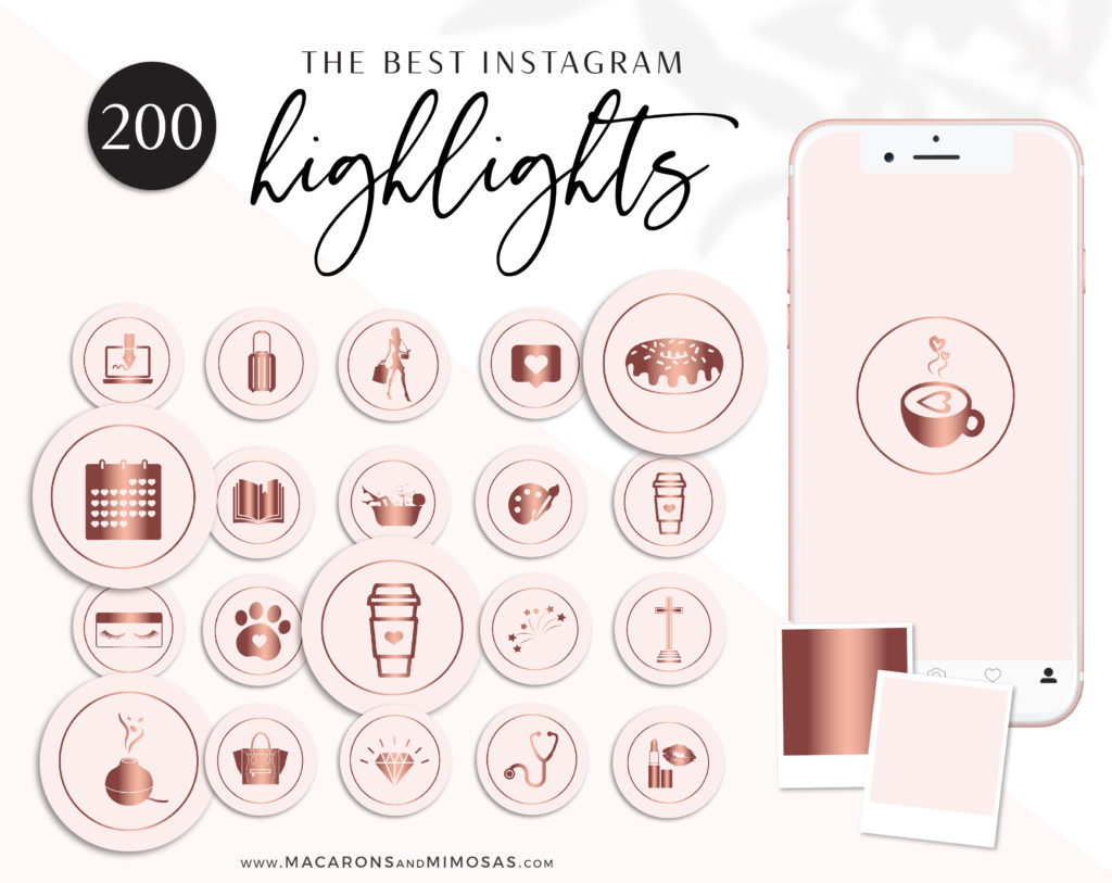 Rose Gold Marble Highlight Covers • Macarons and Mimosas