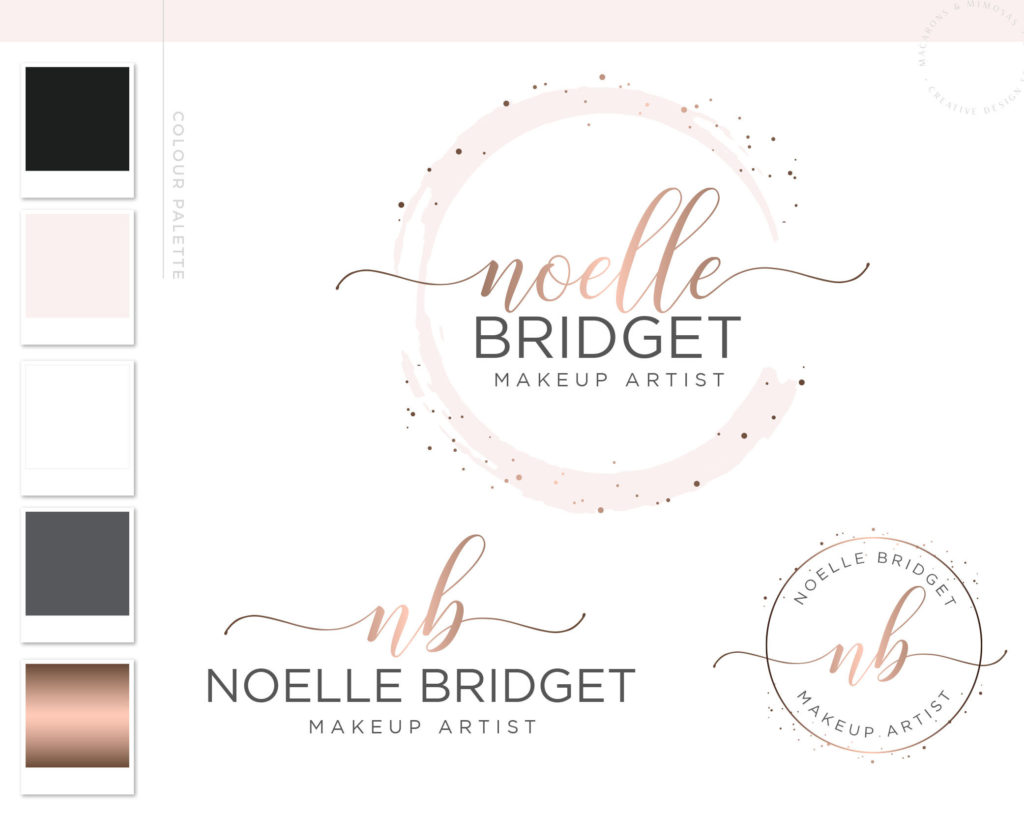 Circle Watercolor Logo • Noelle Bridget Logo Set • Macarons & Mimosas