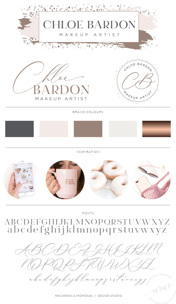 Confetti Rectangle logo design • Macarons and Mimosas