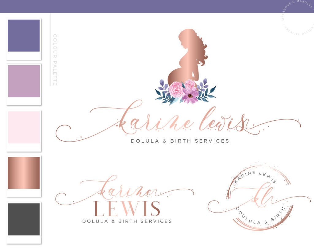 Floral Doula Logo Design • Macarons and Mimosas