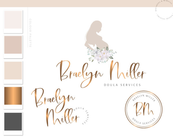 Floral Doula logo design • Macarons and Mimosas