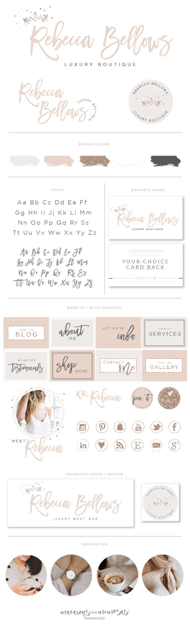 Rebecca Bellows Logo Set • Macarons and Mimosas
