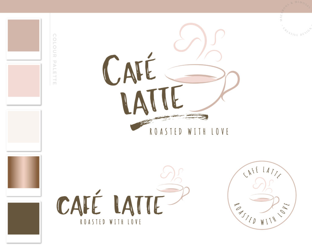 Cafe Logo design • Macarons and Mimosas