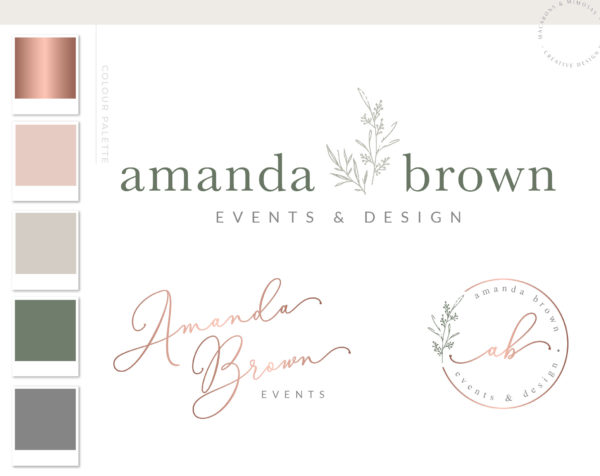 Floral Boho Boutique Logo • Macarons and Mimosas