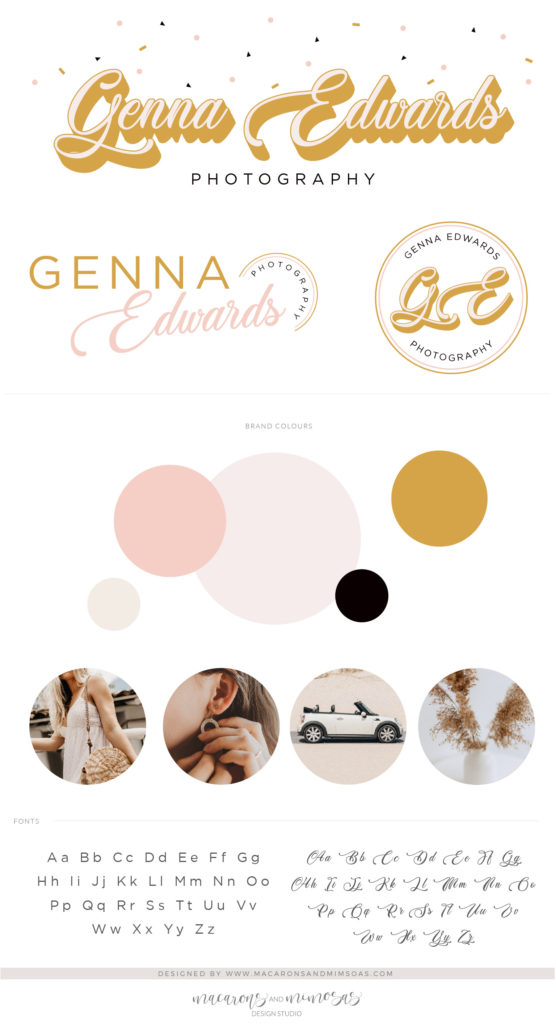 boho confetti logo • Genna Edwards Logo Set • Macarons and Mimosas