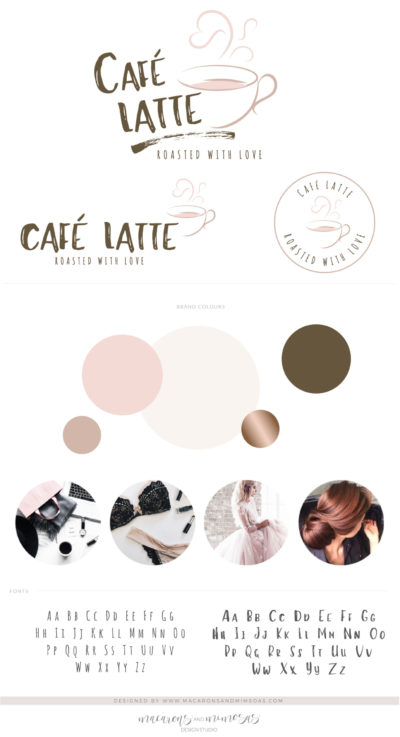 Cafe Latte Logo Set • Macarons and Mimosas