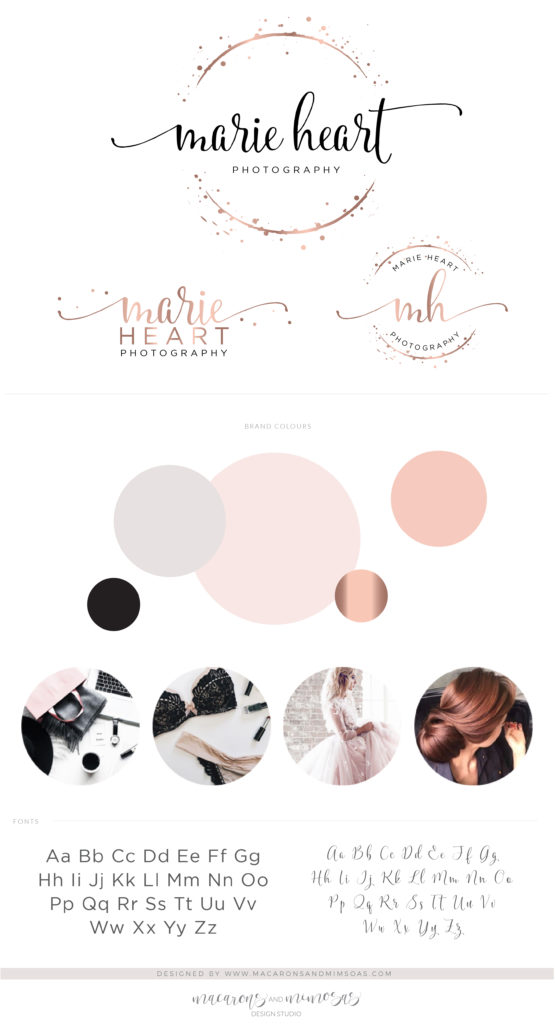 Marie Heart Logo Set • Macarons and Mimosas