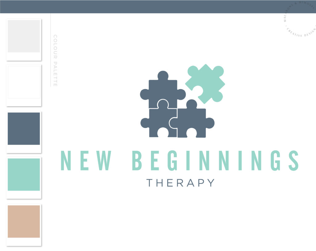New Beginnings Logo Design • Macarons and Mimosas