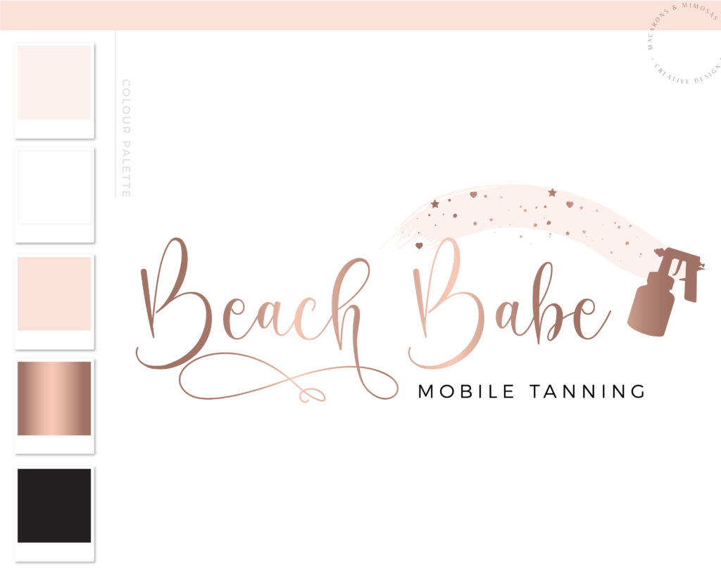 Beach Babe Logo Design • Macarons and Mimosas