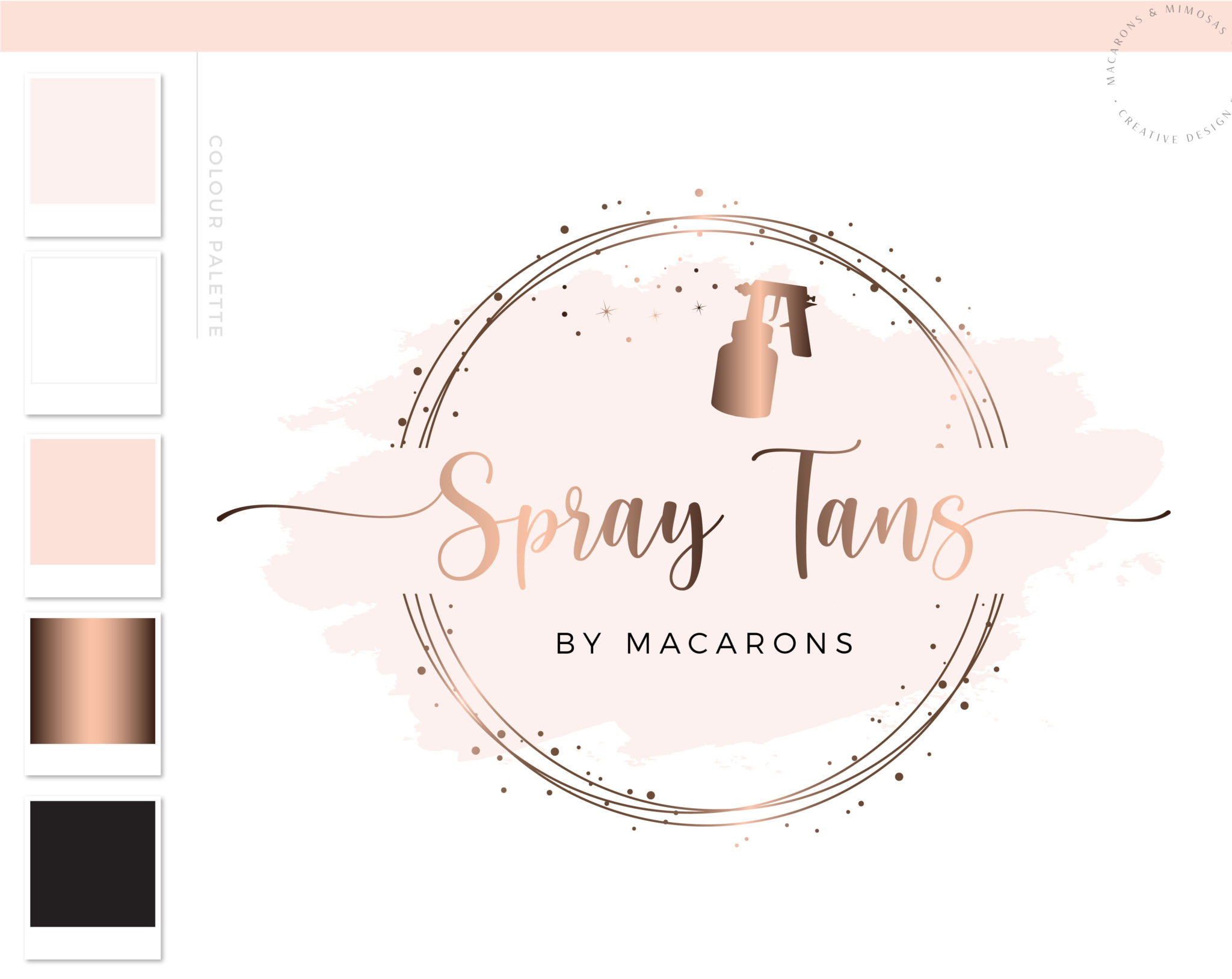 Spray Tans Logo Design • Macarons and Mimosas