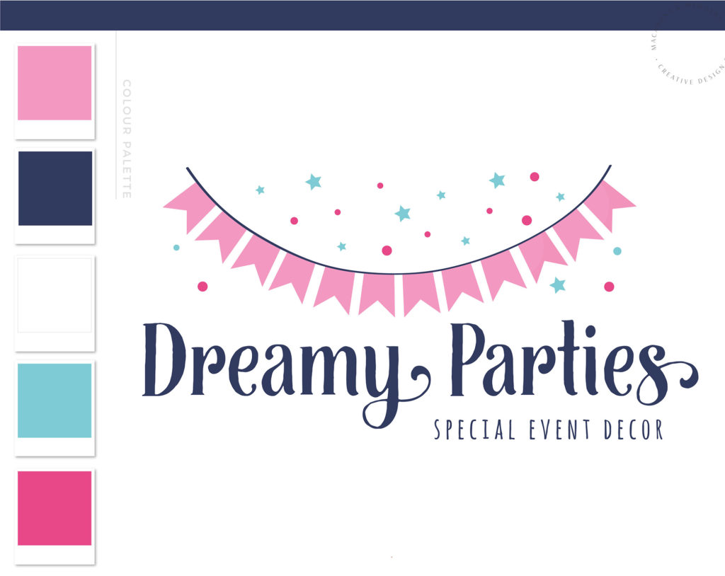 Dreamy Parties Logo Design • Macarons and Mimosas