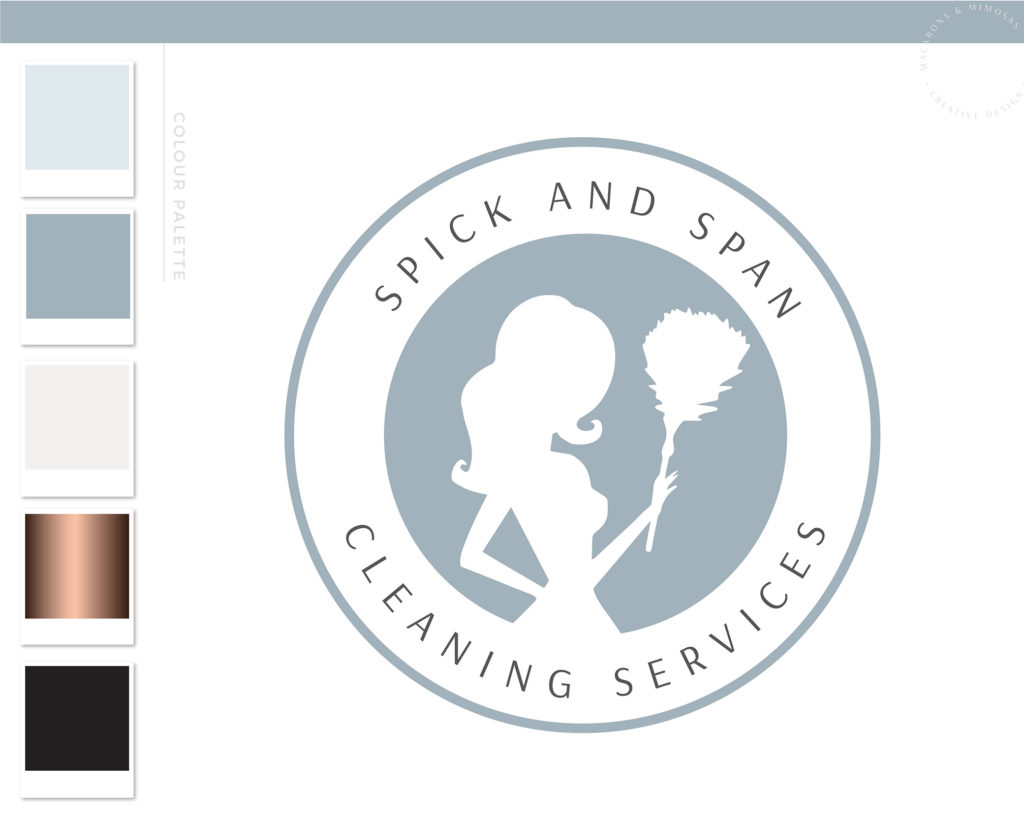 Spick and Span Logo Design • Macarons and Mimosas