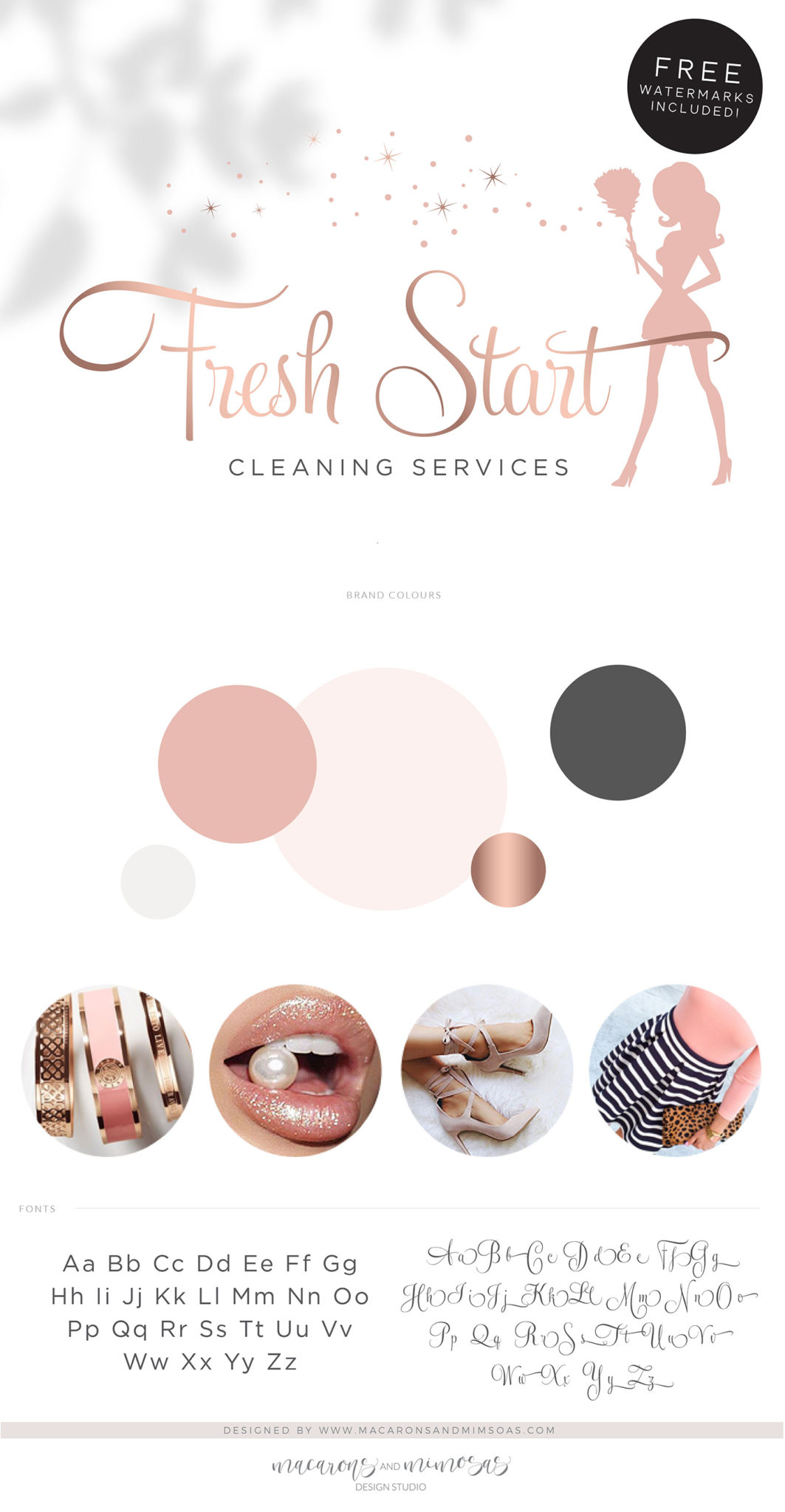 Fresh Start Logo Design • Macarons and Mimosas