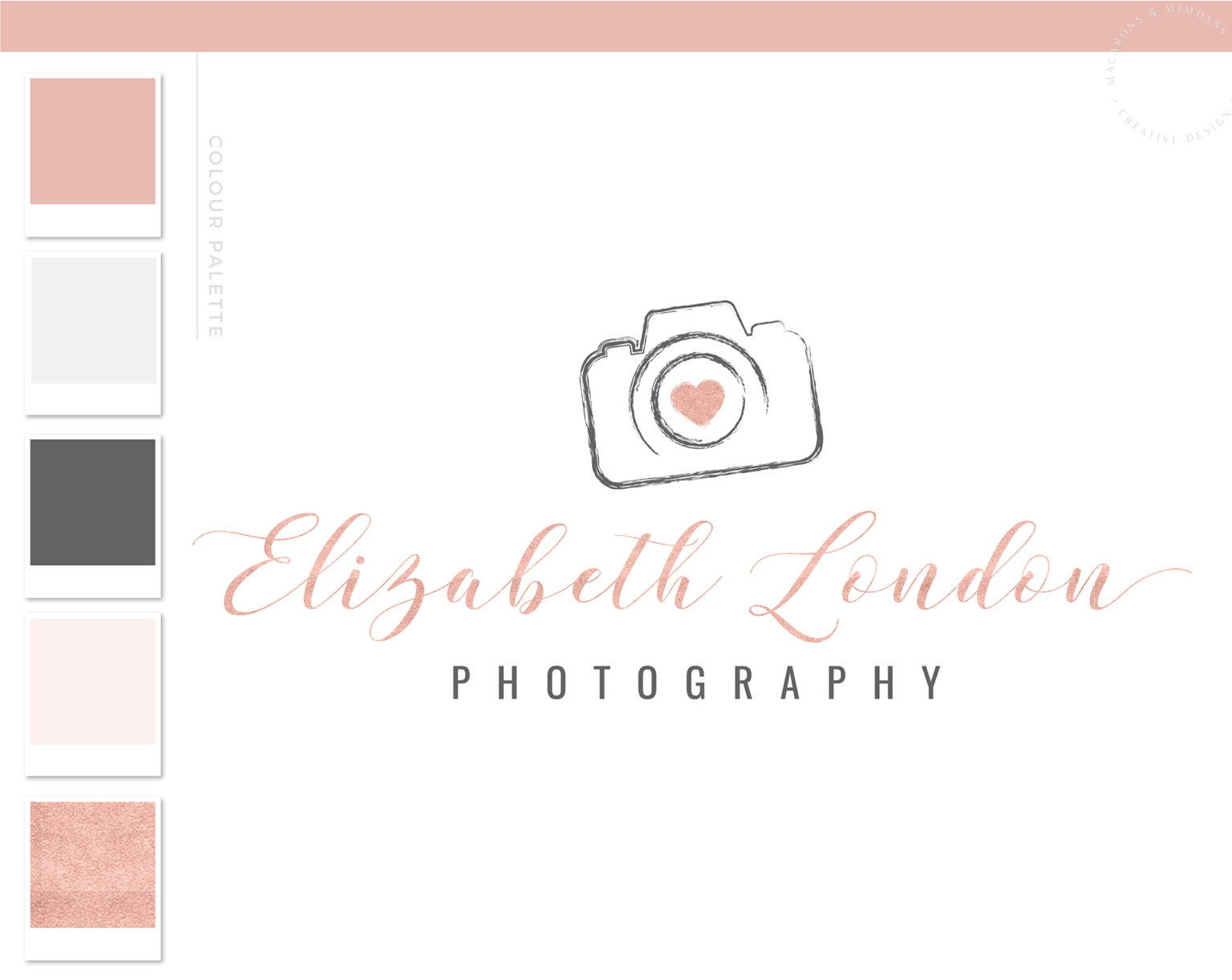 Elizabeth London Logo Design • Macarons and Mimosas