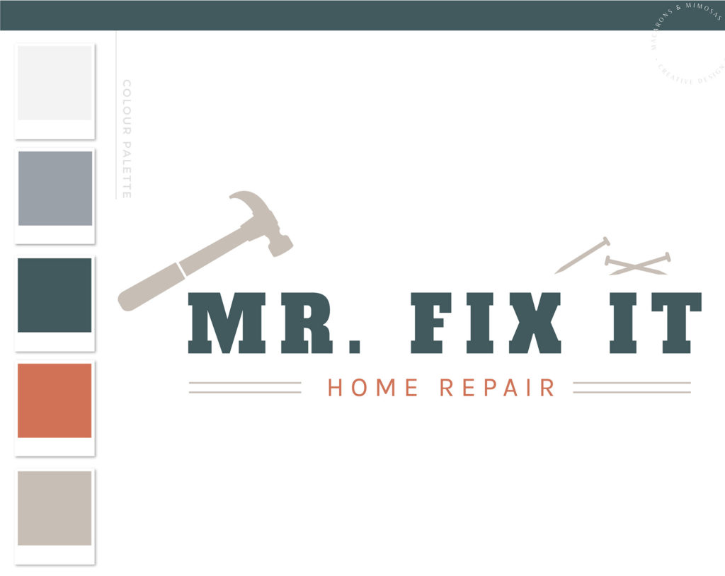 Mr. Fix It Logo Design • Macarons and Mimosas