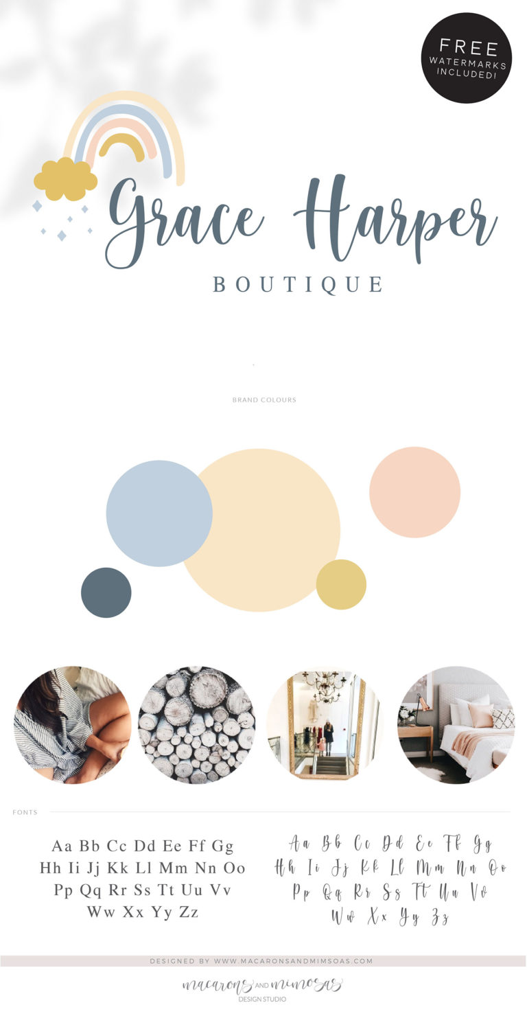 Grace Harper Logo Design • Macarons and Mimosas