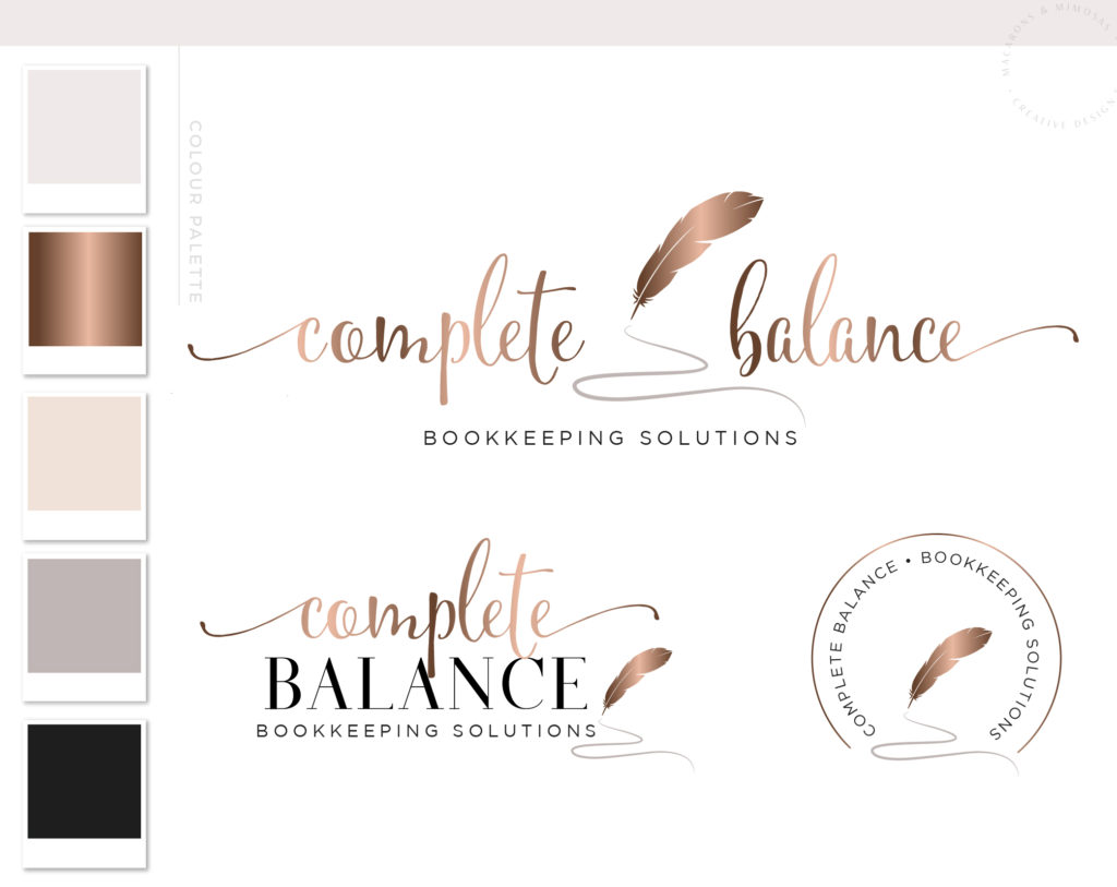Complete Balance Logo Design • Macarons and Mimosas