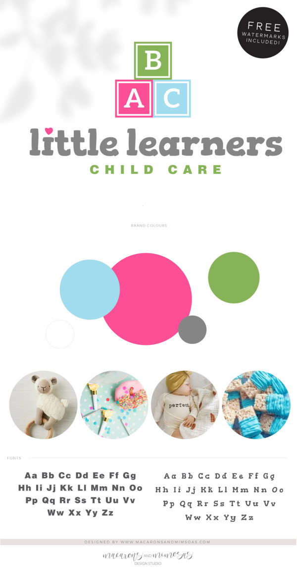 Little Learners Logo Design • Macarons and Mimosas