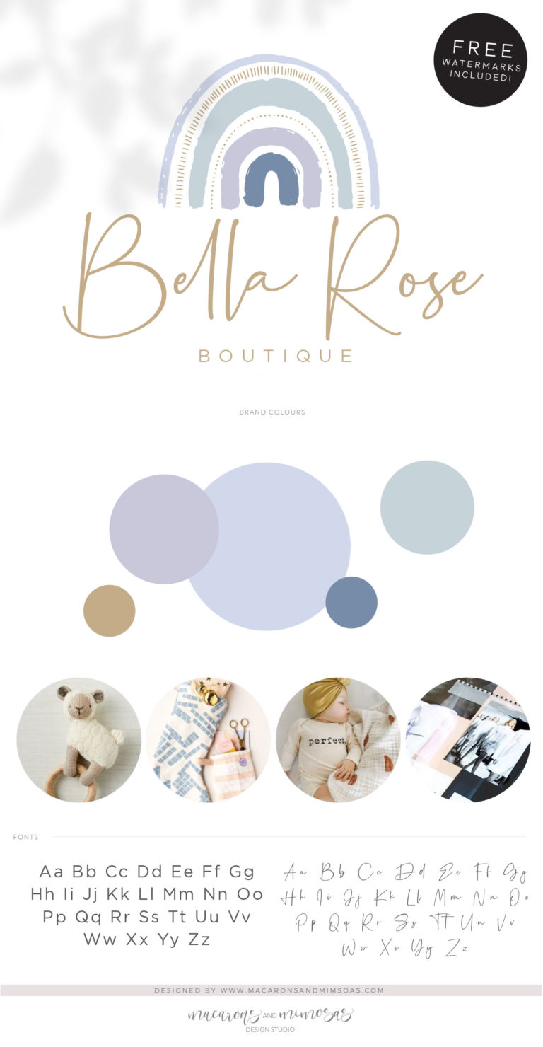 Bella Rose Logo Design • Macarons and Mimosas