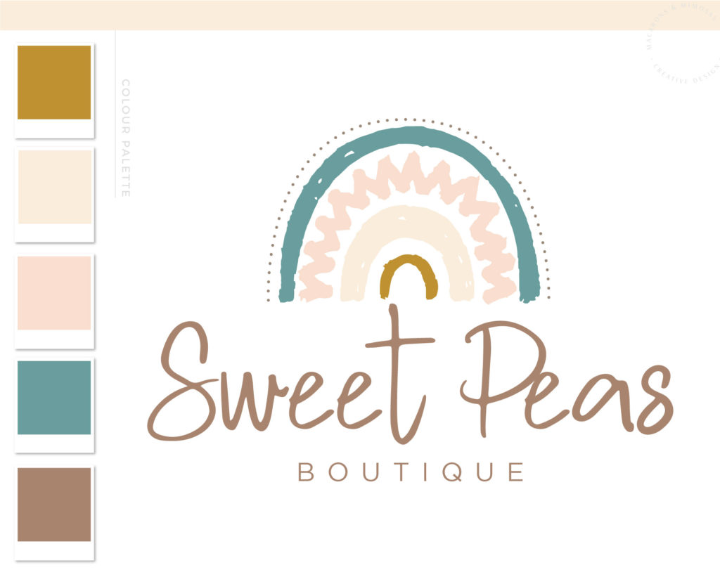 Sweet Peas Logo Design • Macarons and Mimosas