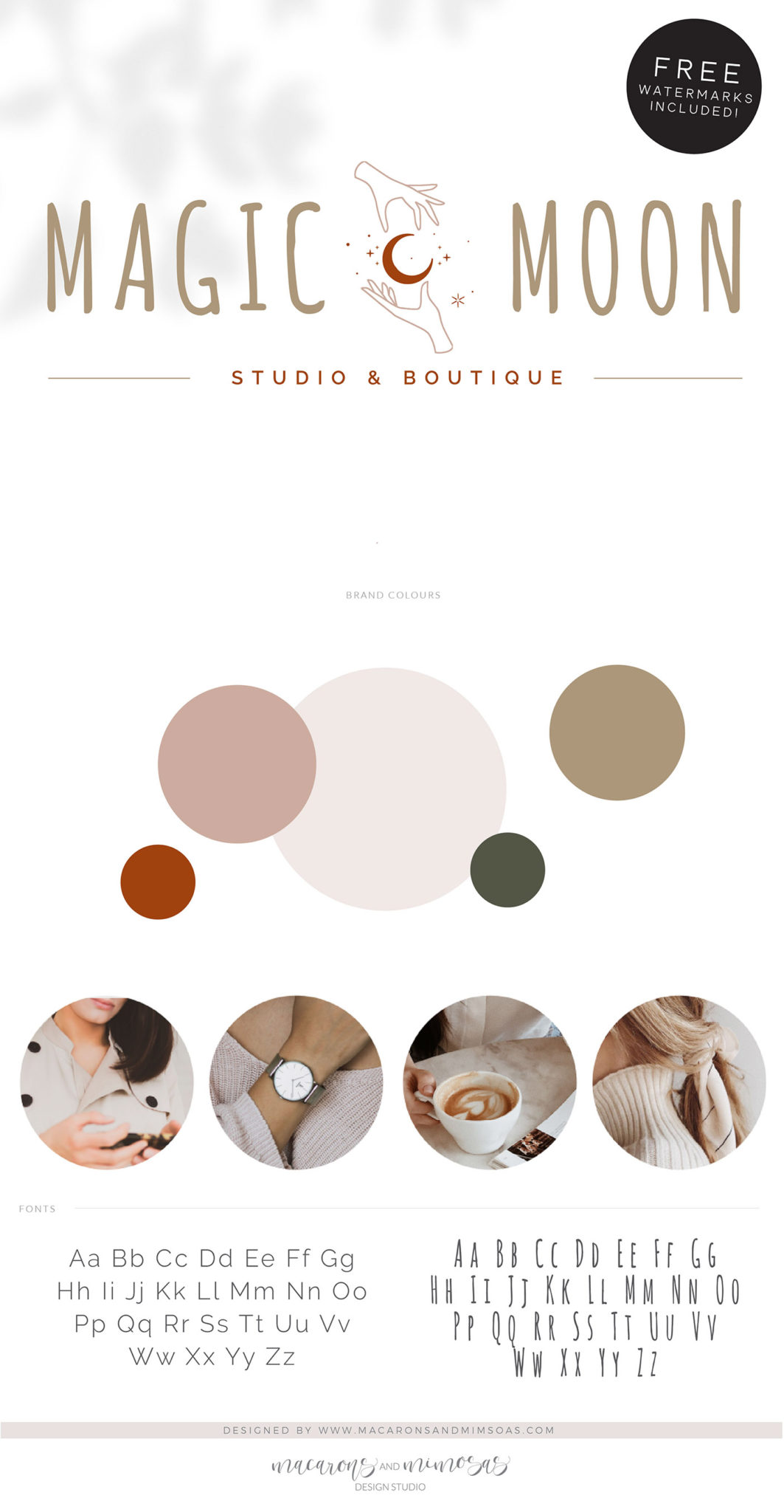 Magic Moon Logo Design • Macarons and Mimosas