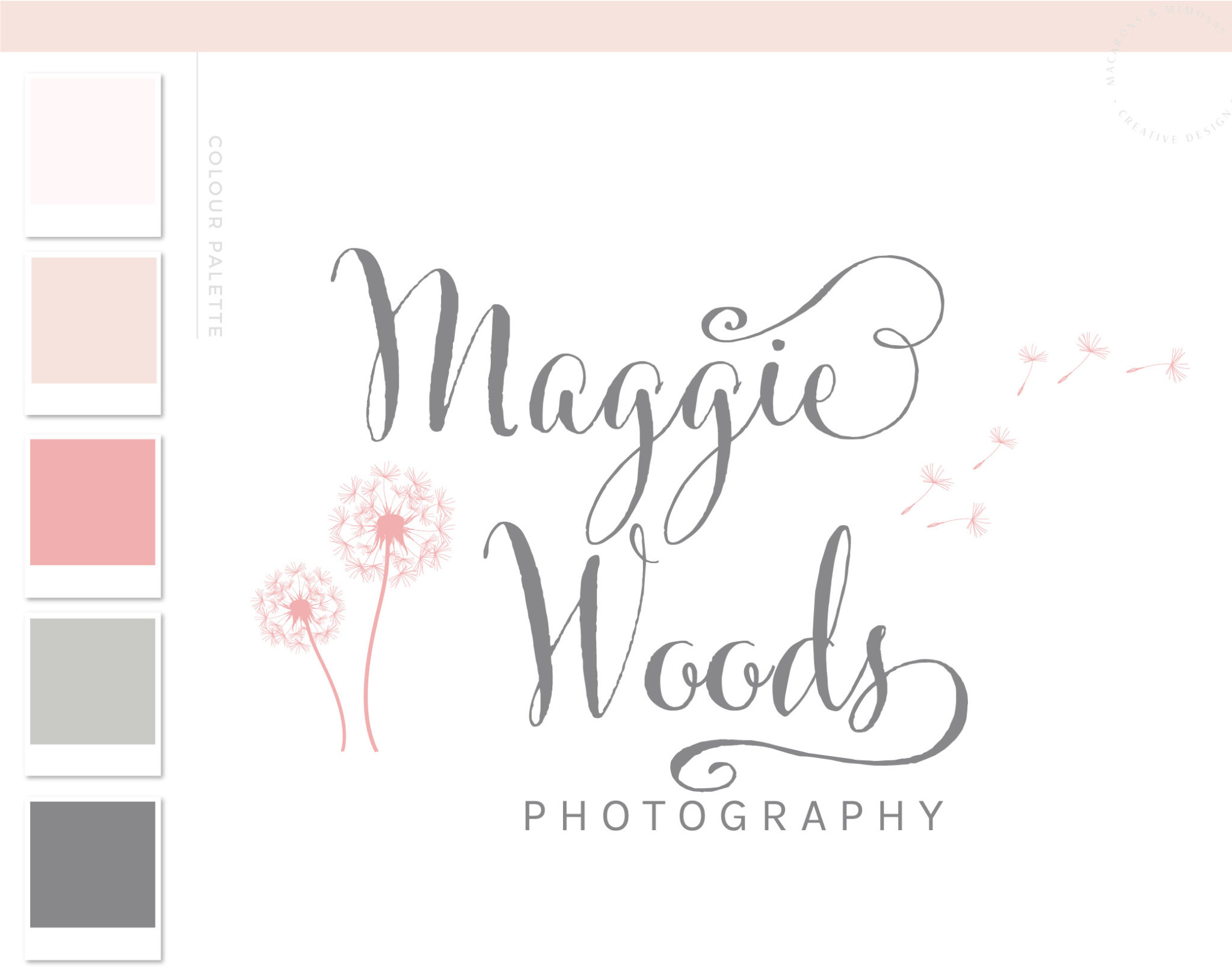 Maggie Woods Logo Design • Macarons and Mimosas