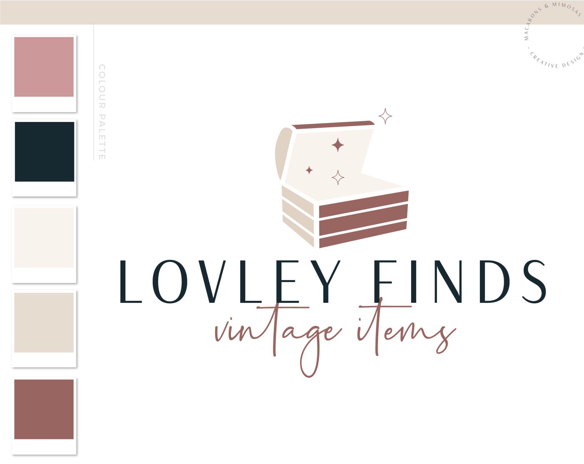 Lovely Finds Logo Design • Macarons and Mimosas