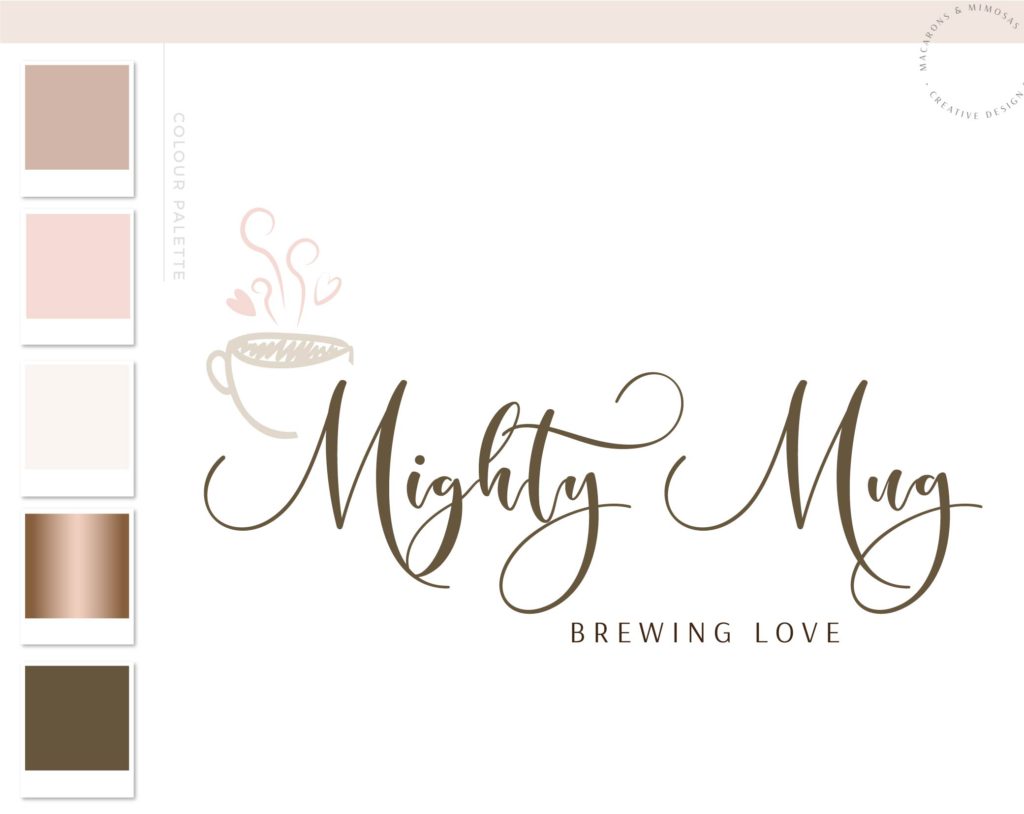 Mighty Mug Logo Design • Macarons and Mimosas