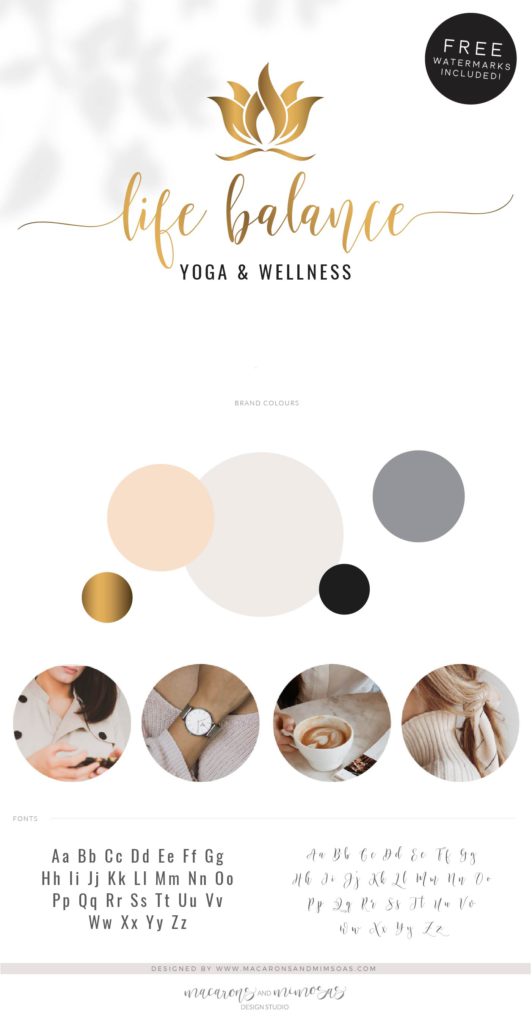 Life Balance Logo Design • Macarons and Mimosas