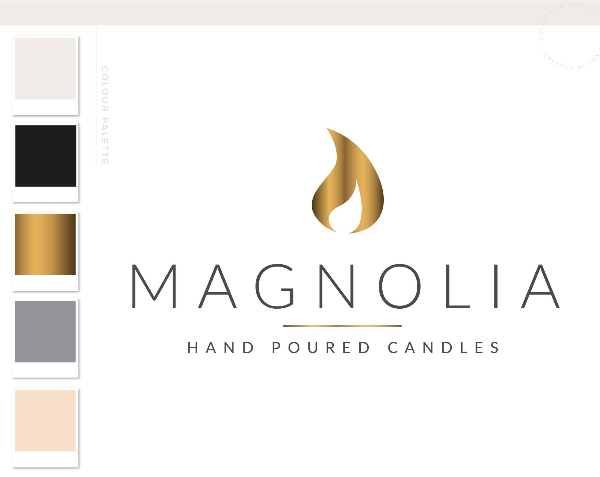 Magnolia Logo Design • Macarons and Mimosas