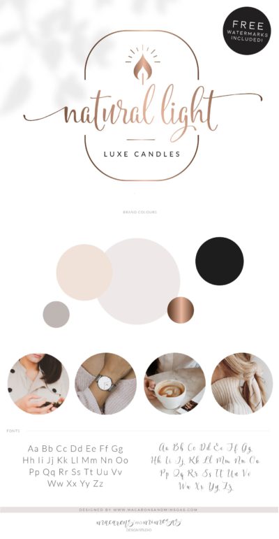 Natural Light Logo Design • Macarons and Mimosas