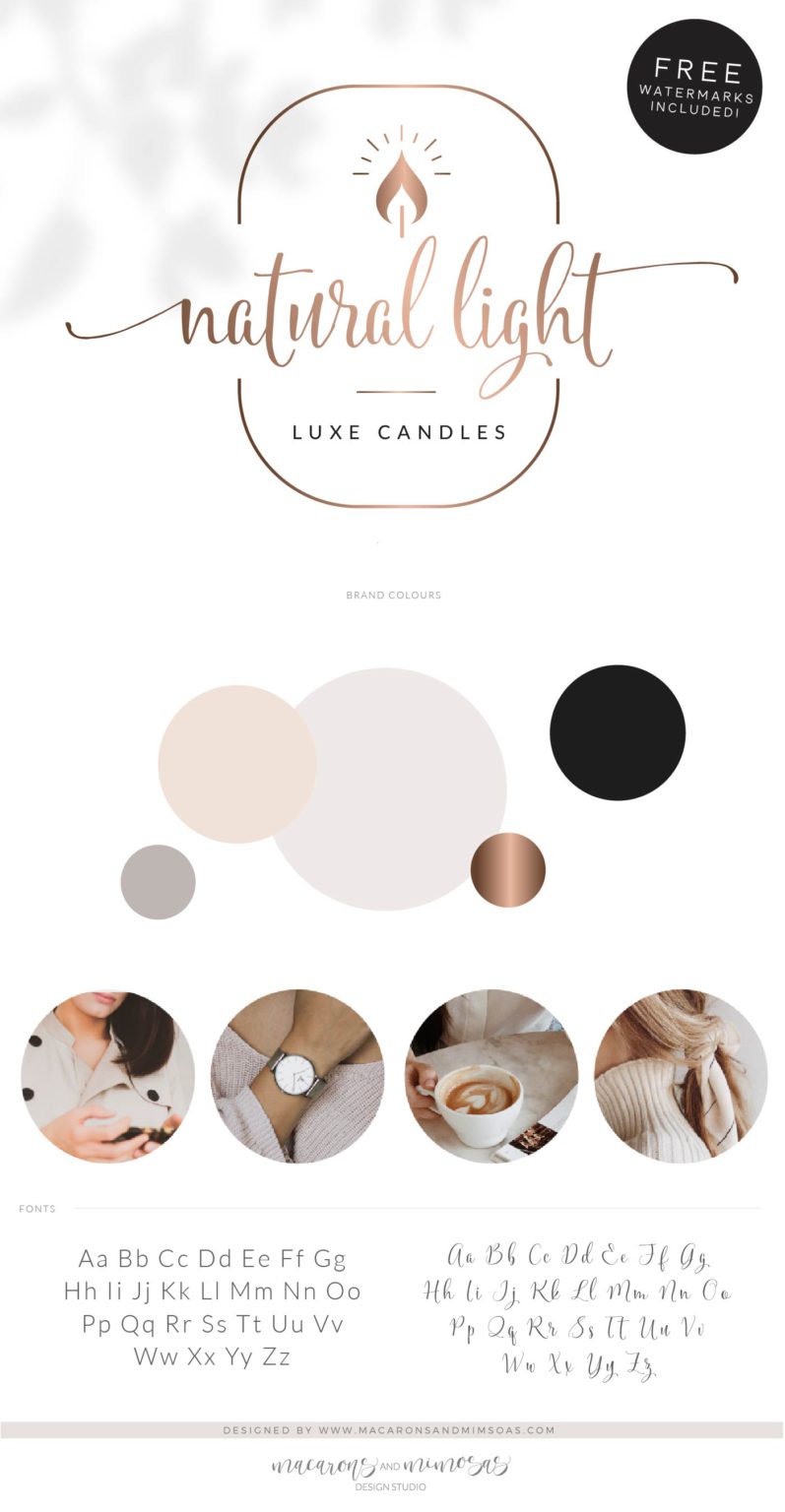 Natural Light Logo Design • Macarons and Mimosas