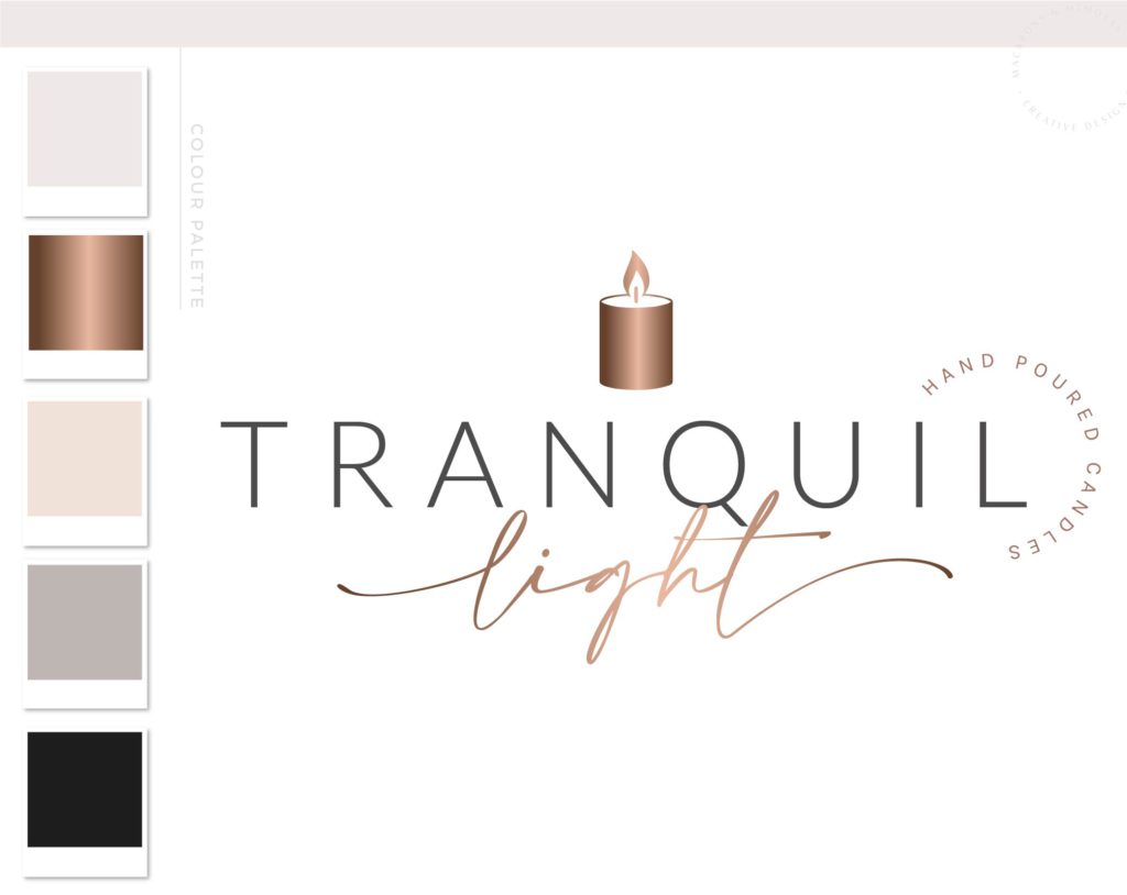 Tranquil Light Logo Design • Macarons and Mimosas