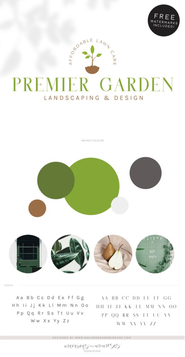 Premier Garden Logo Design • Macarons and Mimosas