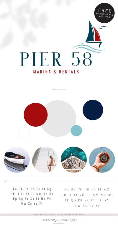 Pier 58 Logo Design • Macarons and Mimosas