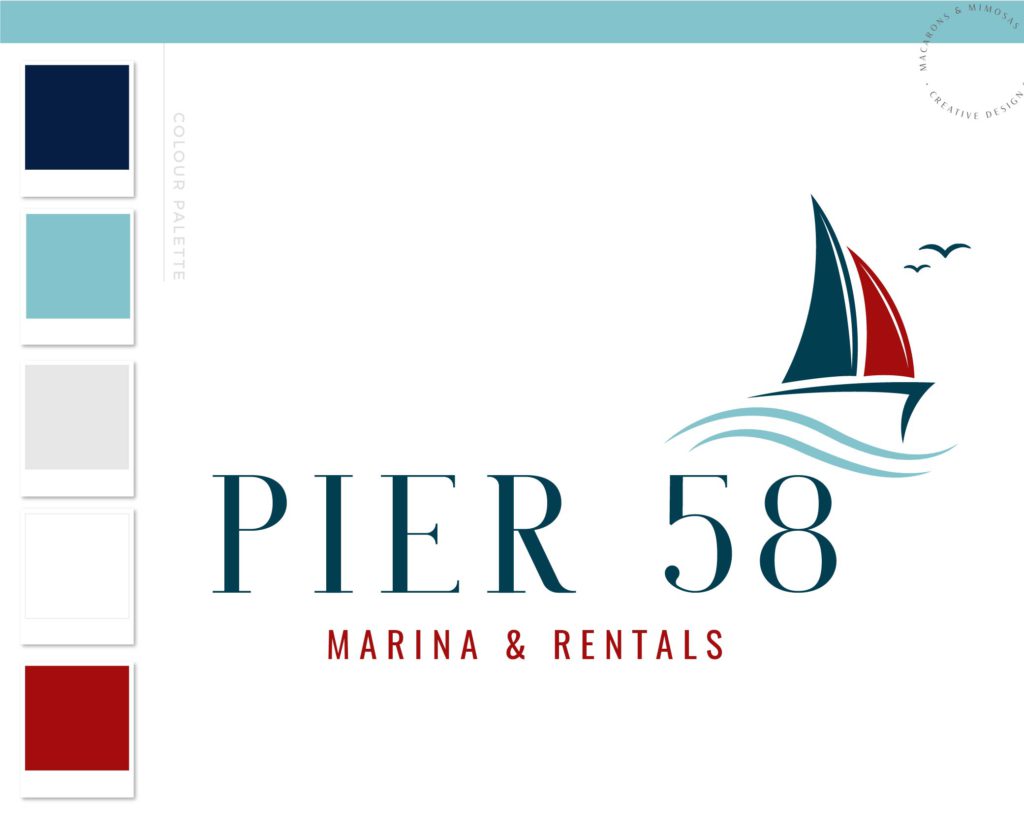 Pier 58 Logo Design • Macarons and Mimosas