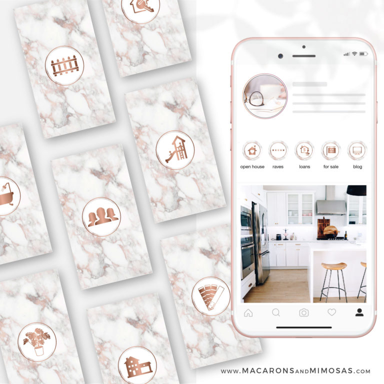 Rose Gold Realty Instagram Covers • Macarons and Mimosas