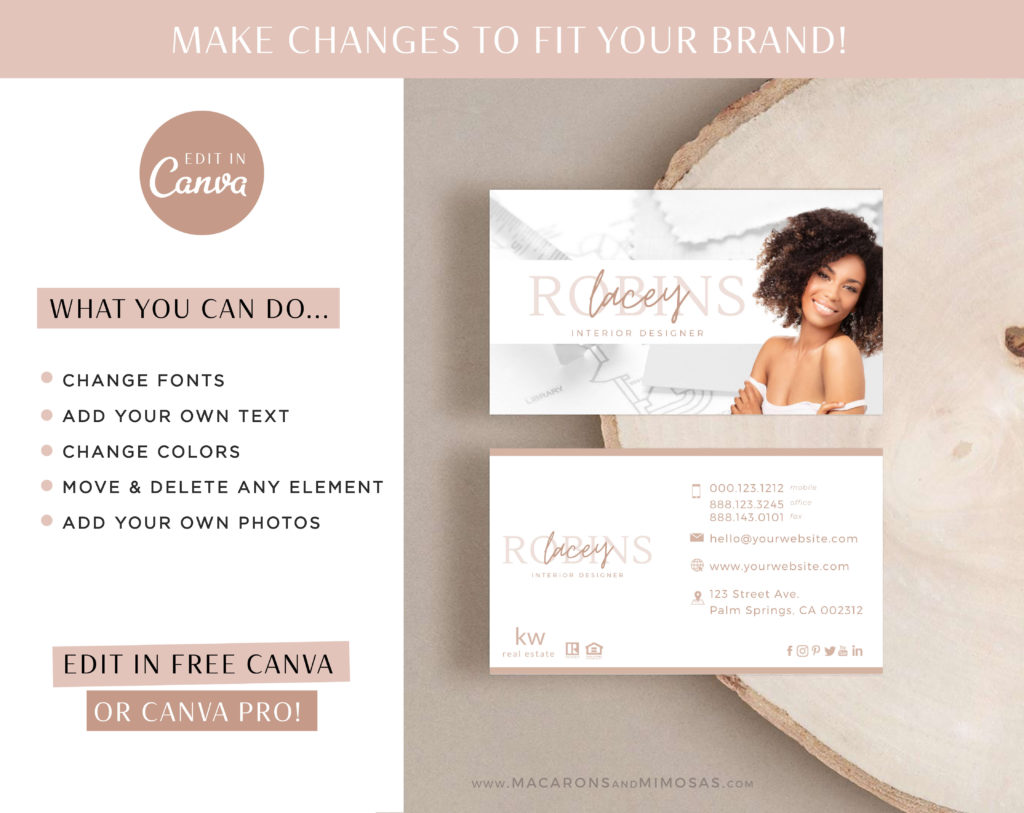 Realtor Business Cards • Macarons and Mimosas