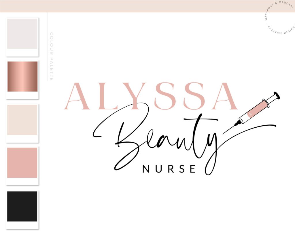 Alyssa Beauty Logo Design • Macarons and Mimosas