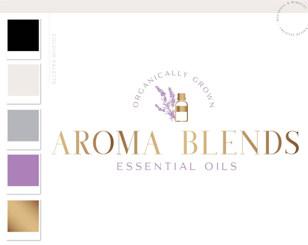 Aroma Blends Logo Design • Macarons and Mimosas