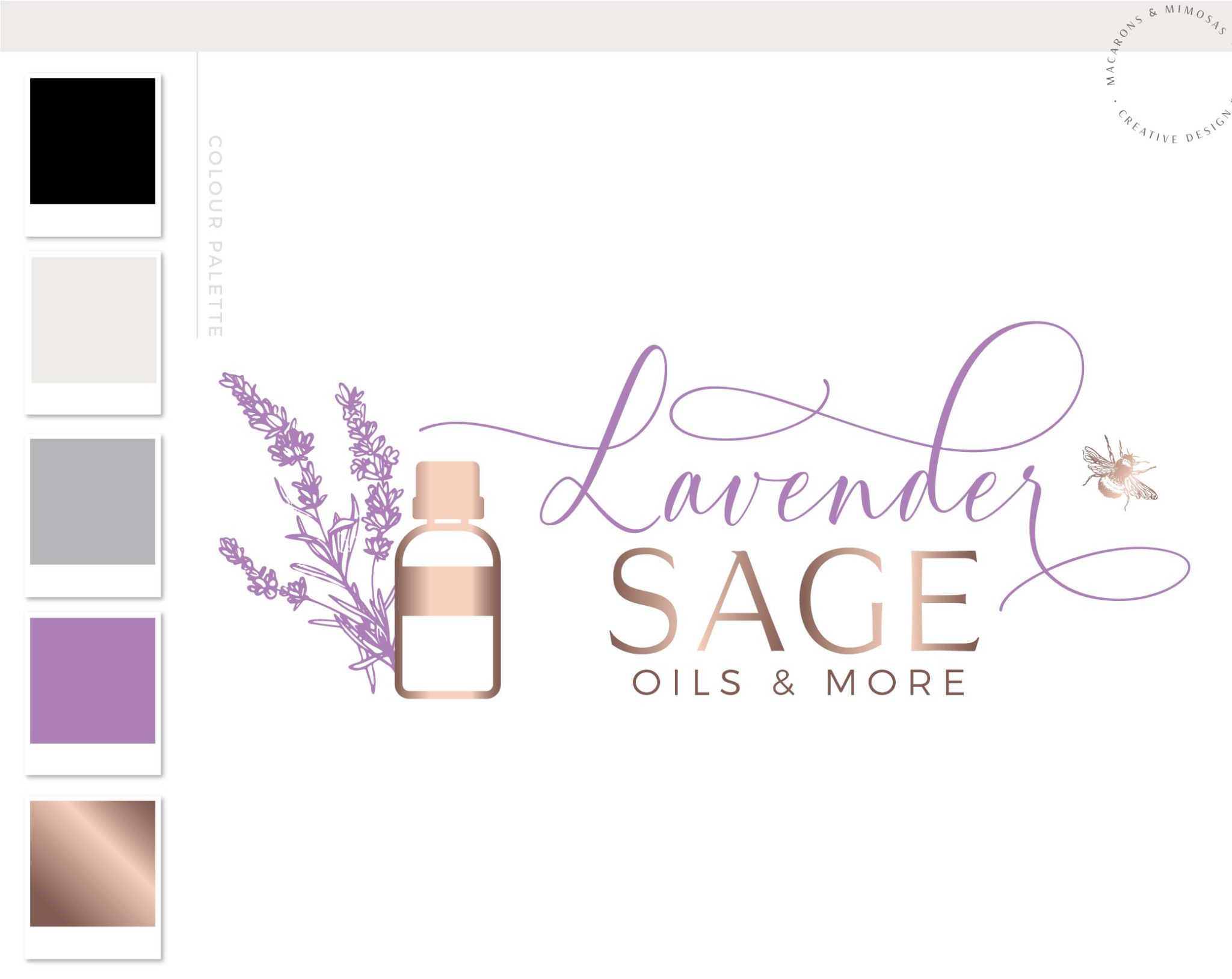 Lavender Sage Logo Design • Macarons and Mimosas